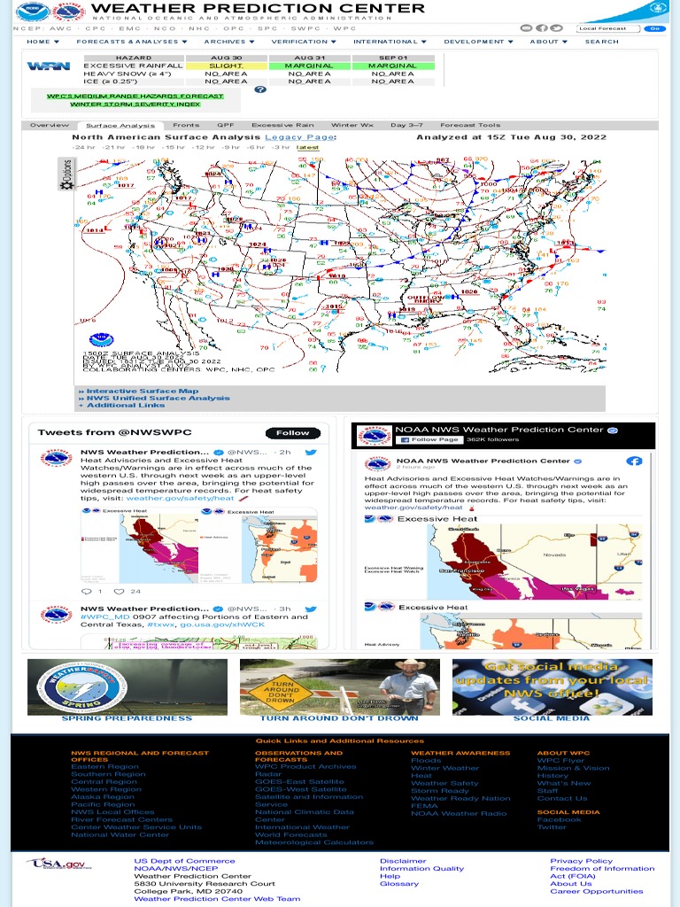WPC Weather Forecast and Hazards Update | PDF | National Weather ...