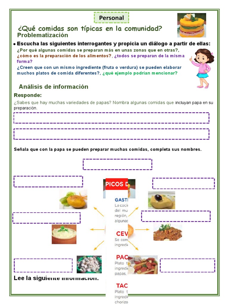 Ficha ¿Qué Comidas Son Típicas en La Comunidad | PDF