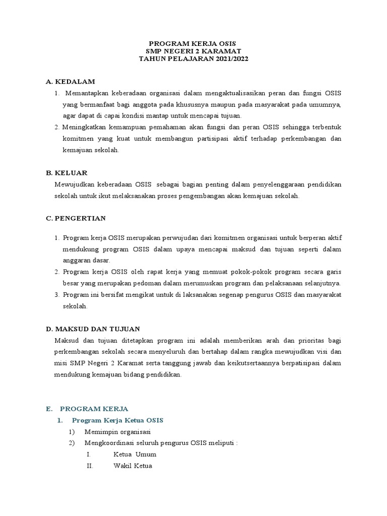 PROGRAM_KERJA_OSIS | PDF