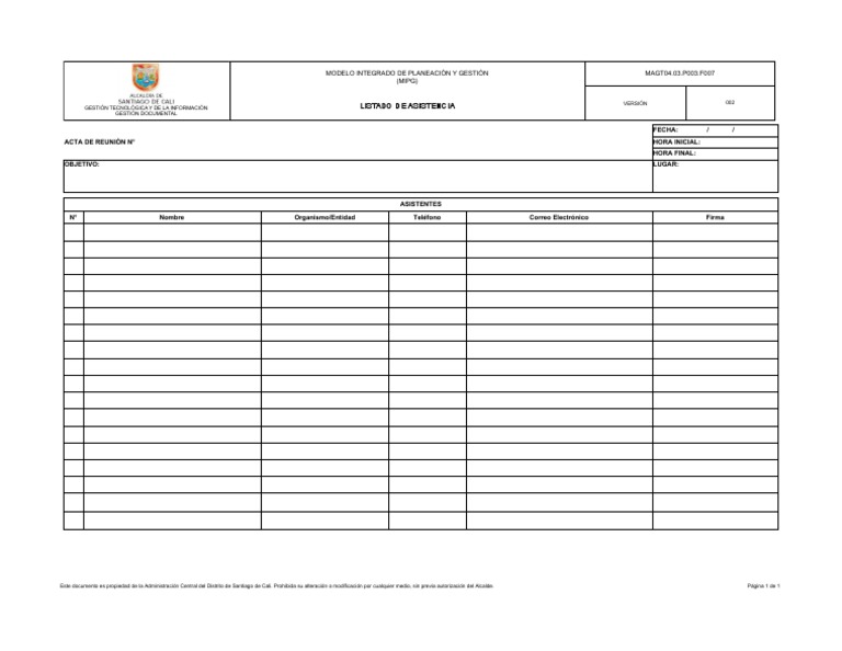 Formato de Asistencia | PDF