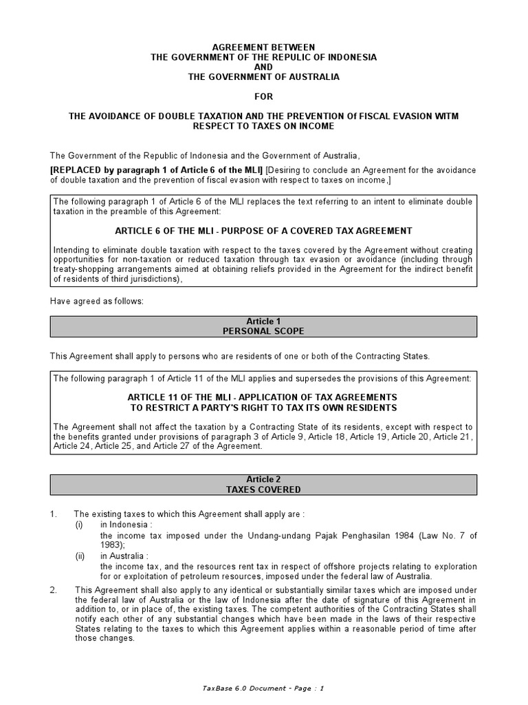 P3B Indonesia - Australia | PDF | Permanent Establishment | Taxes