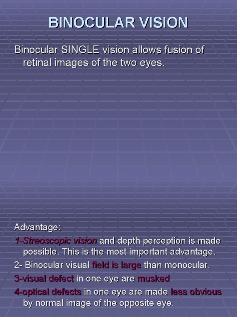 16 Binocular Vision | PDF | Visual Perception | Human Eye