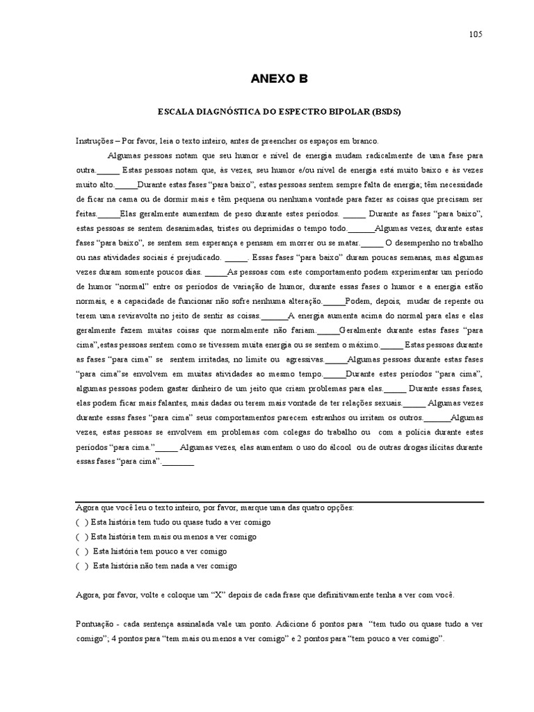 Escala BSDS | PDF | Tempo