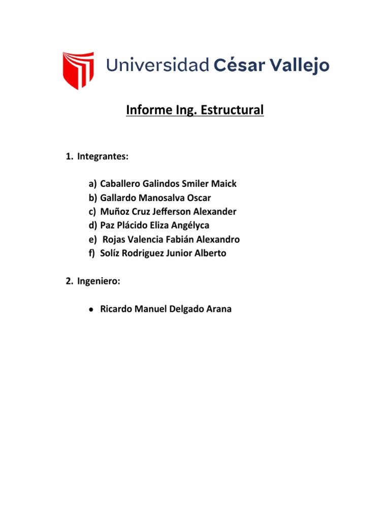 Informe Ing Estructural | PDF | Ingeniería estructural | Albañilería