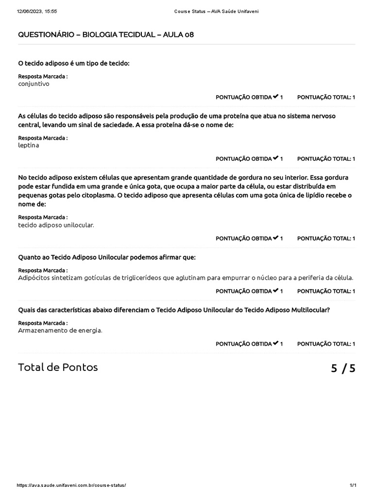 Questionário 08 | PDF | Bem-estar