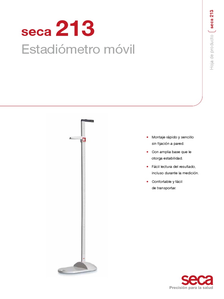 TDS FICHA TECNICA Estadiometro o Tallimetro Movil SECA 213 | PDF