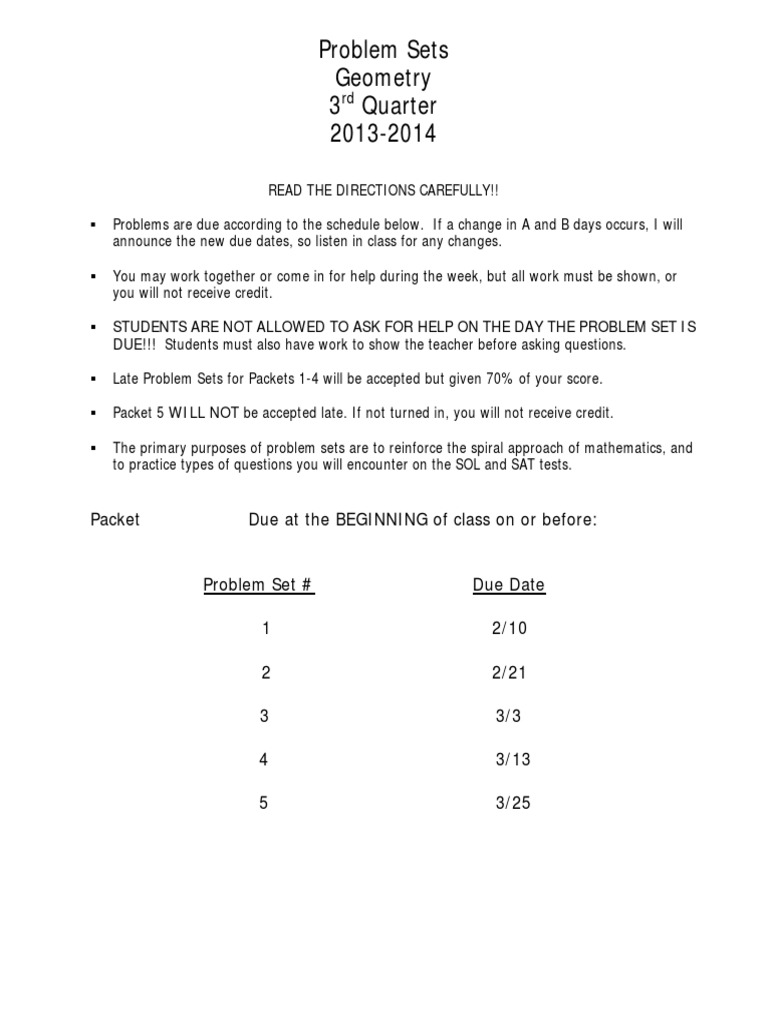 Geo Problem Set Q3 | PDF | Geometry | Line (Geometry)