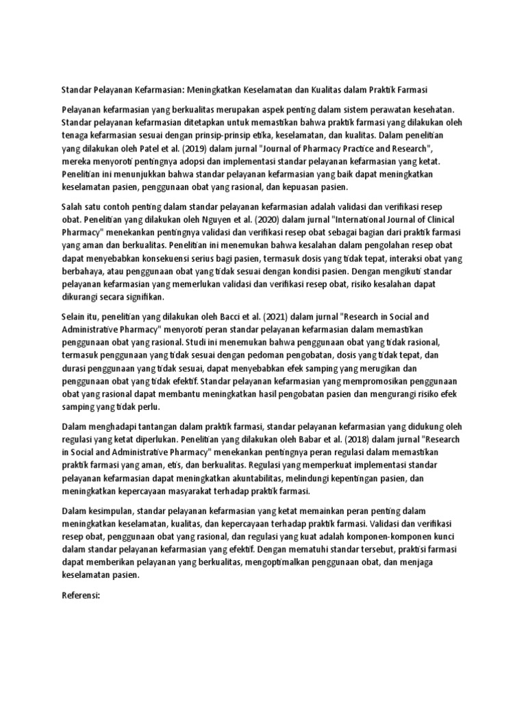 Standar Pelayanan Kefarmasian Pdf