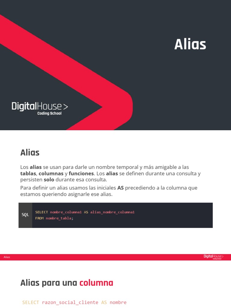 Alias | PDF | SQL | Software