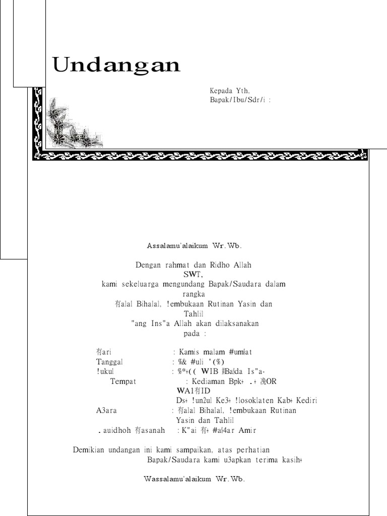 Surat Undangan Yasinan Compress | PDF