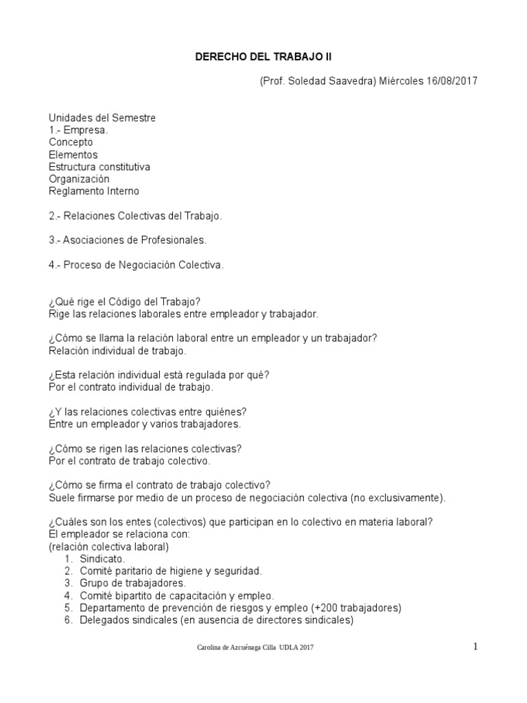 Derecho Laboral II | PDF | Sindicato | Derecho laboral