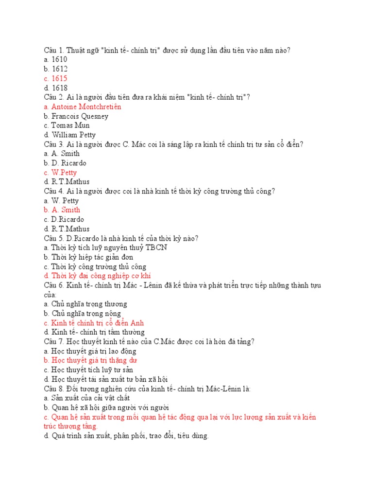 trắc nghiệm ktct | PDF