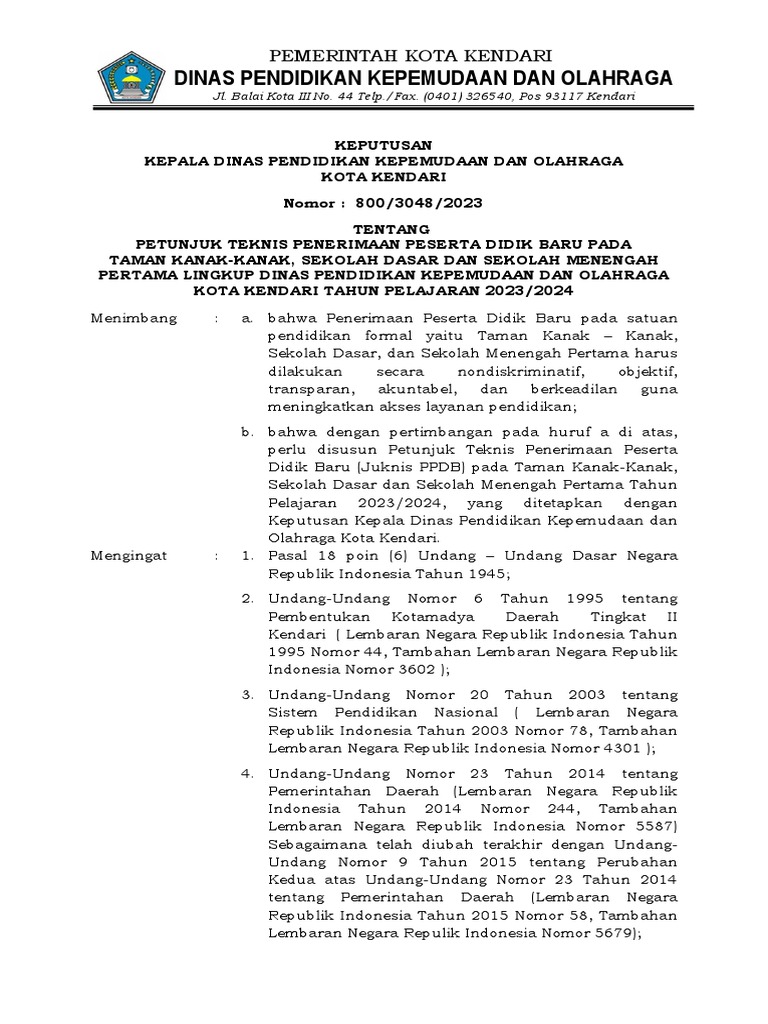 JUKNIS PPDB 2023 - Final 30 Mei | PDF