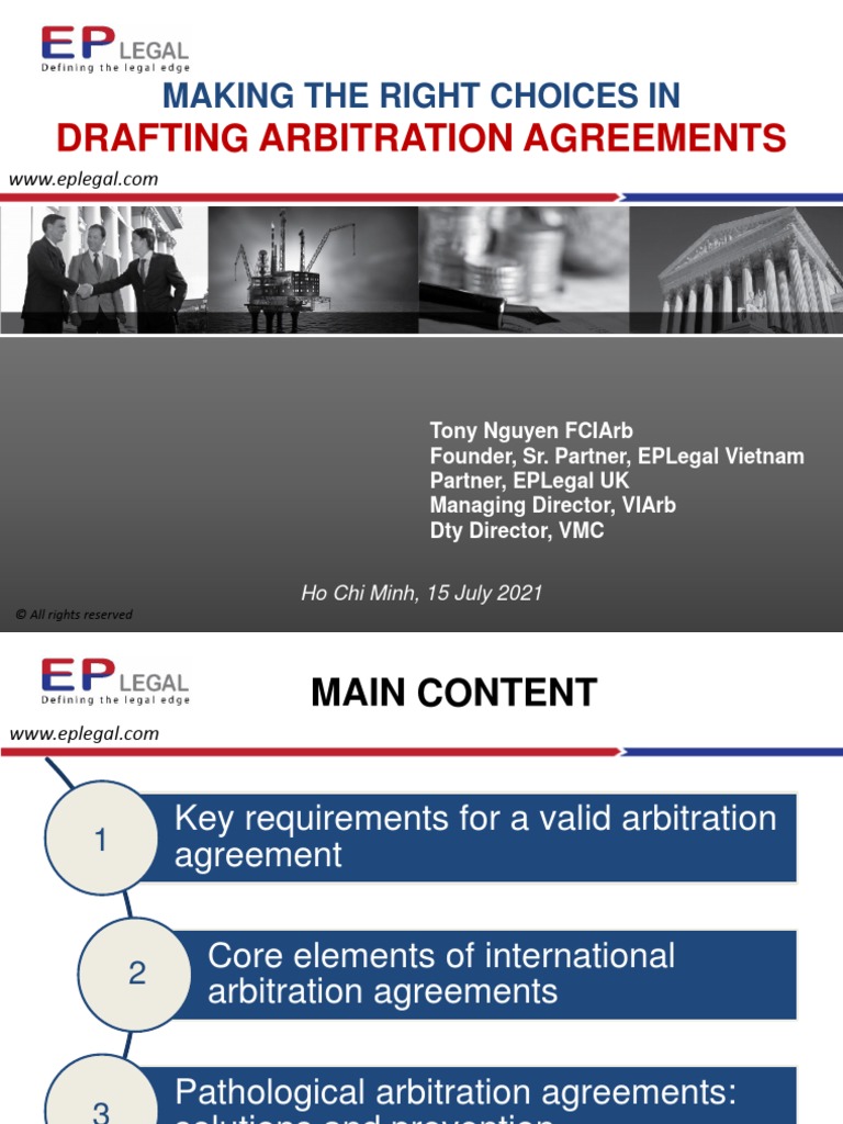 Drafting An International Arbitration Agreement Tony | PDF ...