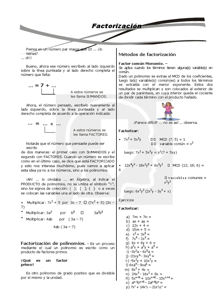 2do FACTORIZACIÓN - FCM | PDF | Factorización | Multiplicación