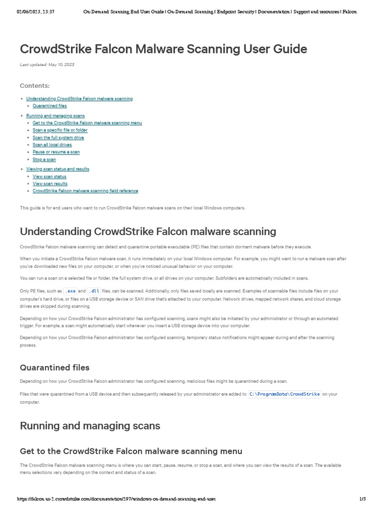 On-Demand Scanning End User Guide | PDF | Computer File | Malware