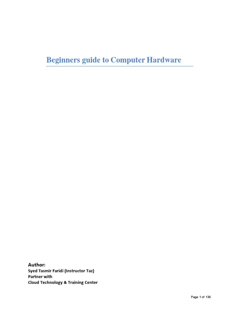 Beginners Guide To Computer Hardware (Faridi S.) (Z-Library) | PDF | Bios | Central Processing Unit