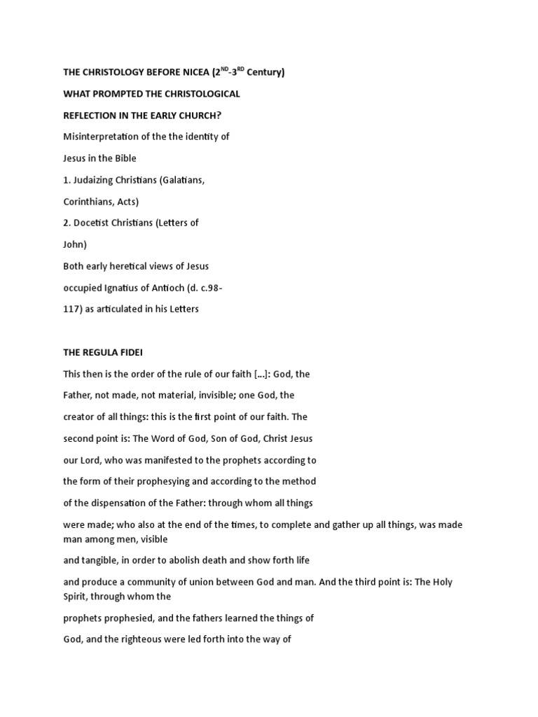 The Christology Before Nicea | PDF | Logos (Christianity) | Christology