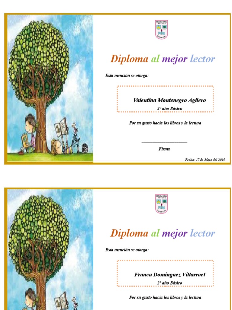 diploma mejor lector | PDF