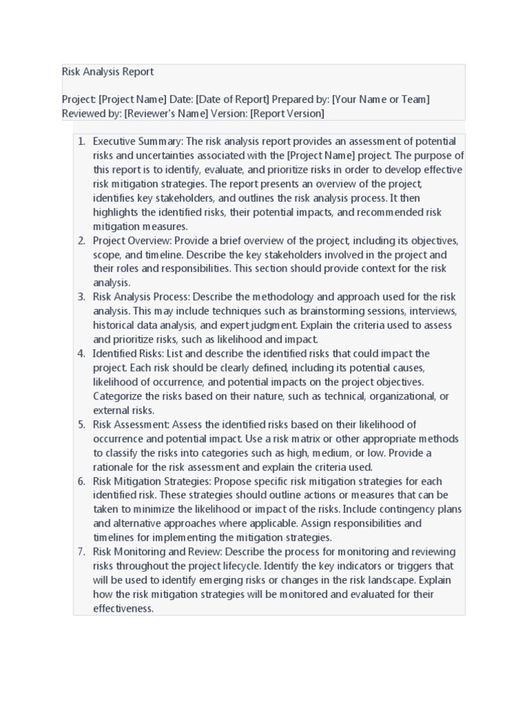 Risk Analysis Report | PDF | Risk | Risk Management