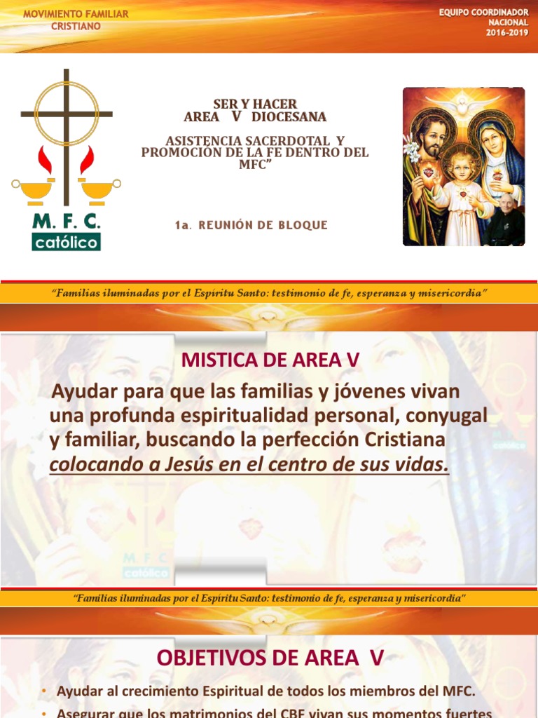Ser y Hacer Area V Diocesana Asistencia Sacerdotal y Promoción de La Fe Dentro Del MFC | PDF ...