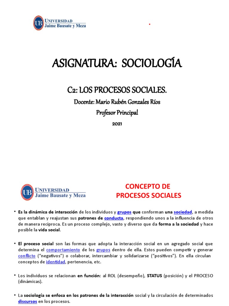 Definición y Ejemplos de Procesos Sociales | PDF | Socialización ...