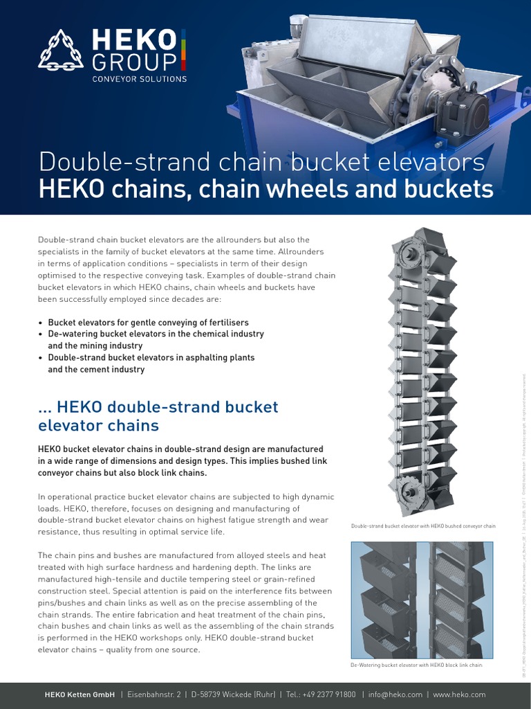 DB-071 HEKO-Double Strand Chain Bucket Elevators HEKO Chains Chain Wheels and Buckets EN | PDF ...