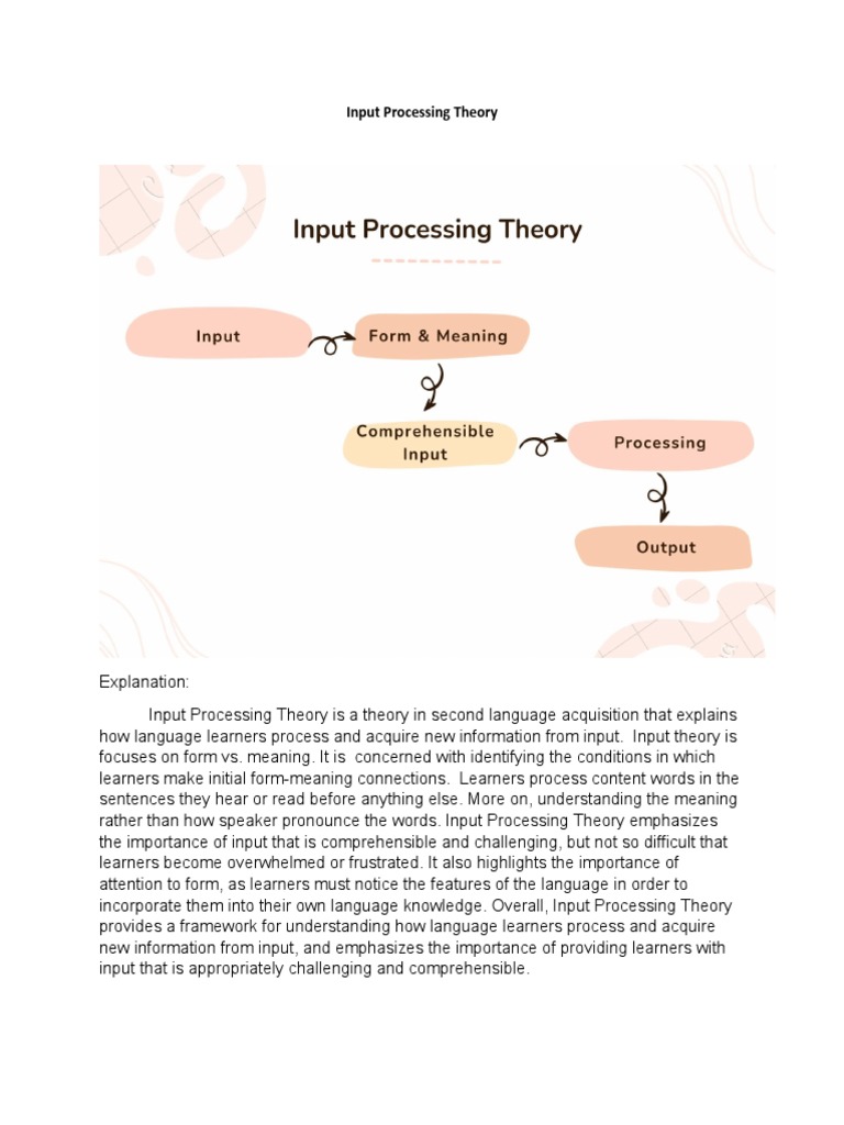 INPUT PROCESSING THEORY Model | PDF
