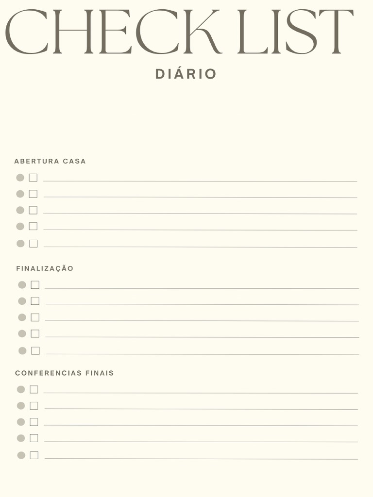 Check List Diário | PDF