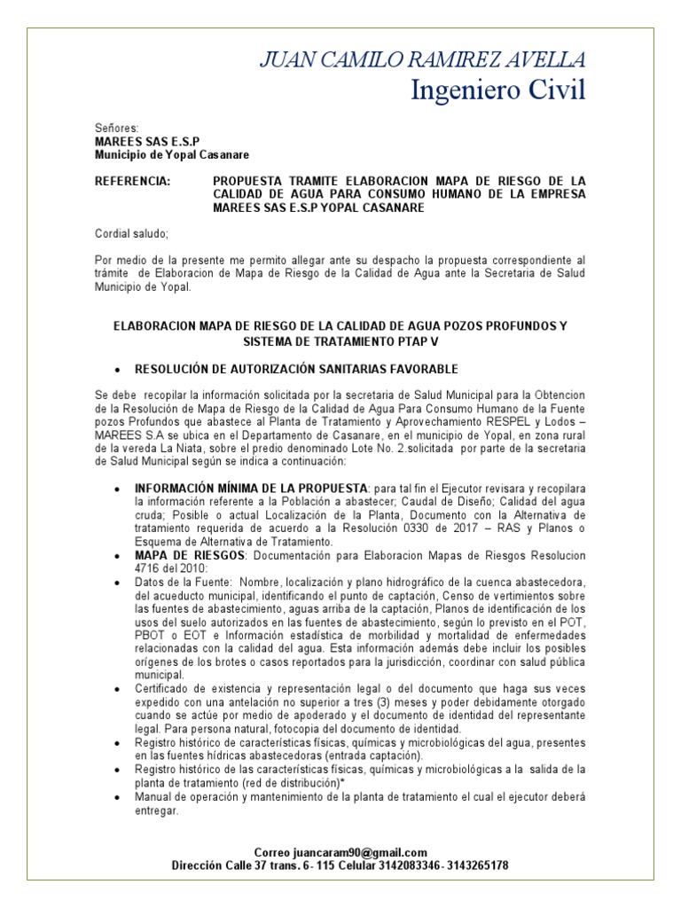 Propuesta Actualizacion Mapas de Riesgo Aguas Morichal Jcra | PDF