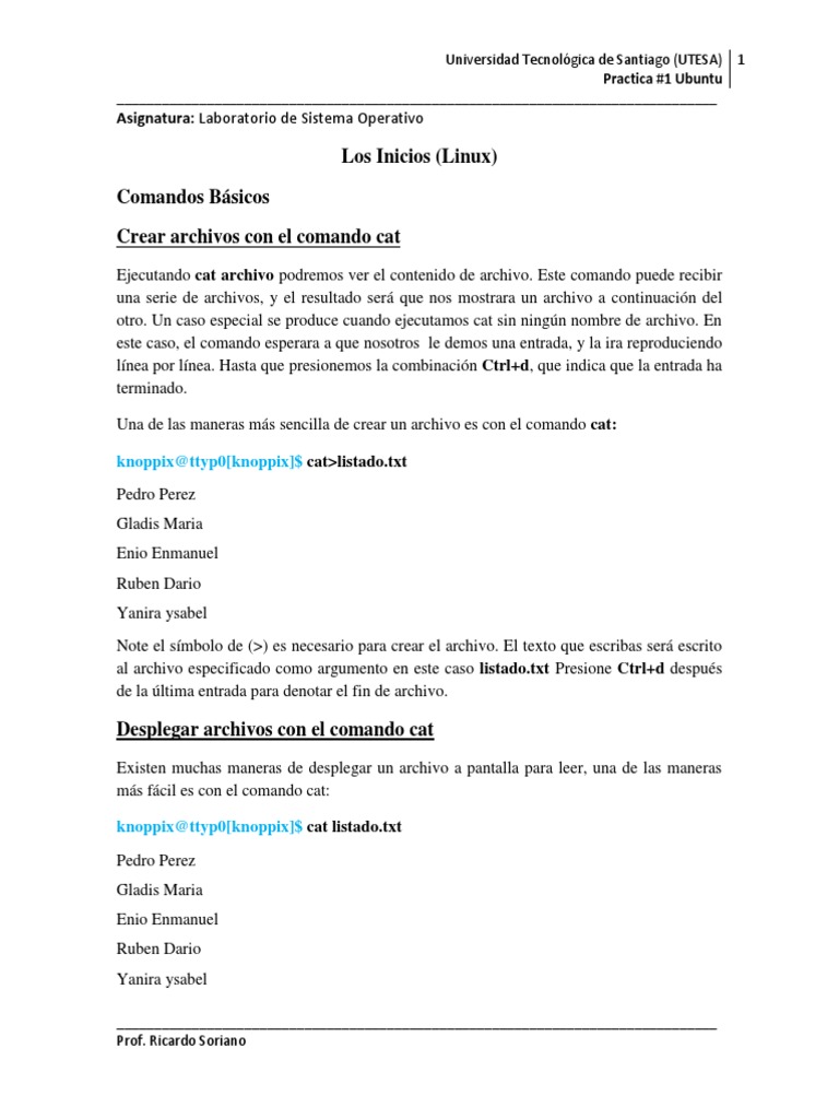 PRACTICA-2 Comando Basicos Linux | PDF | Archivo de computadora | Sistema de archivos