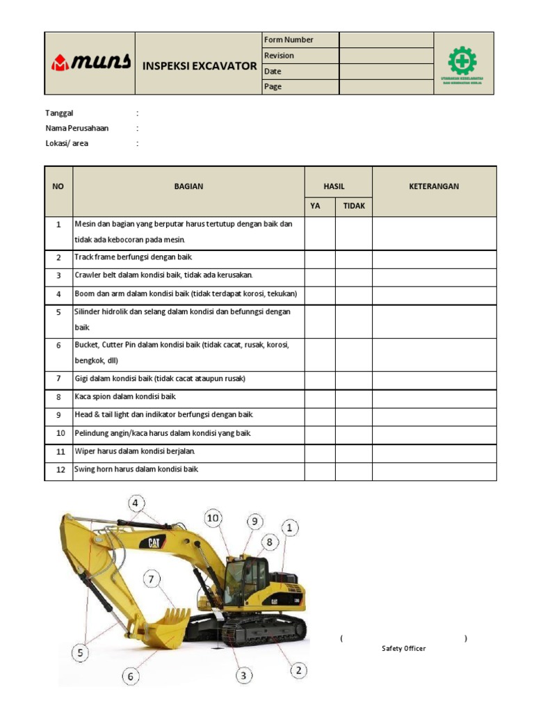 Inspeksi Excavator | PDF