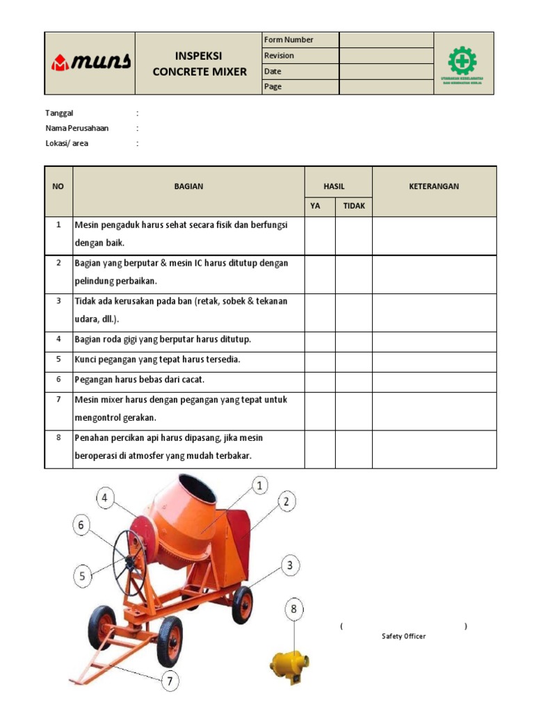 INSPEKSI CONCRETE MIXER | PDF
