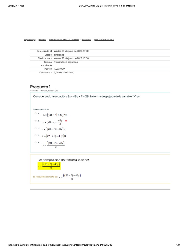EVALUACIÓN de ENTRADA - Revisión de Intentos Fisica Pa3 | PDF | Tasas temporales | Tarifas