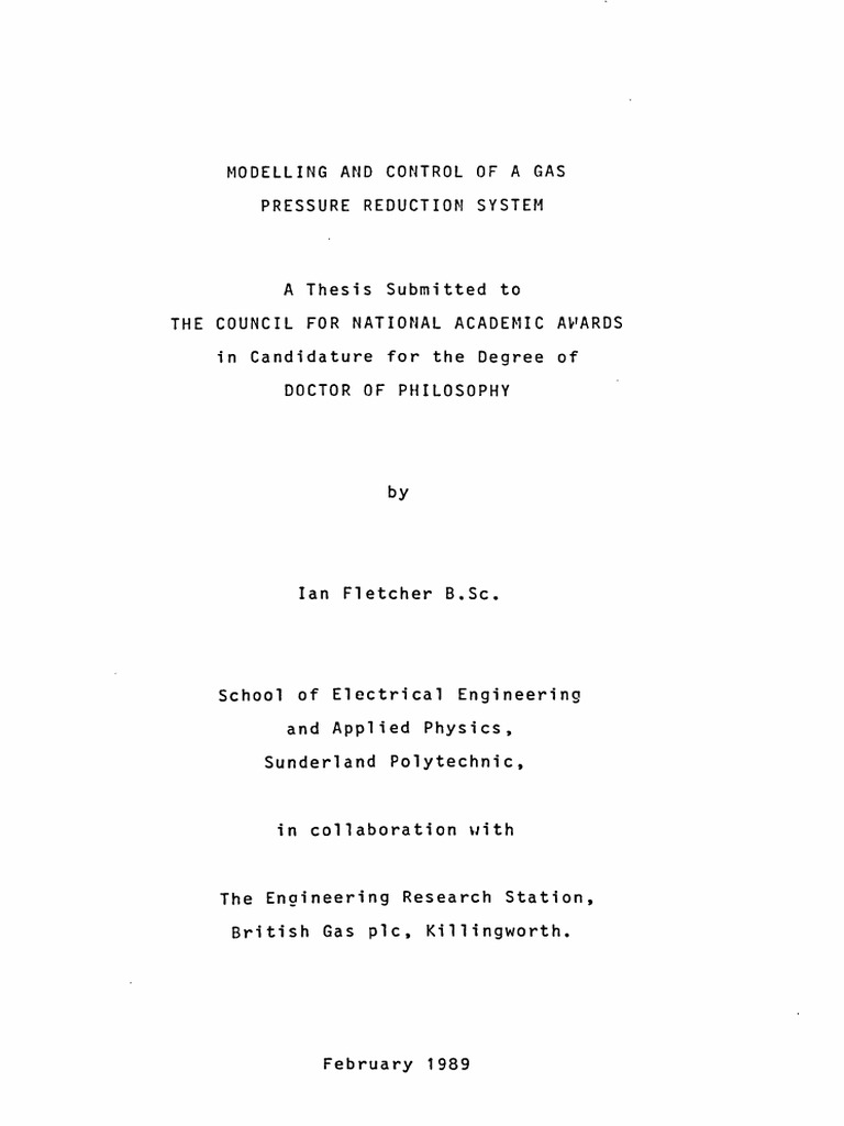Modelling and Control of A Gas Pressure Reduction System | PDF | System ...