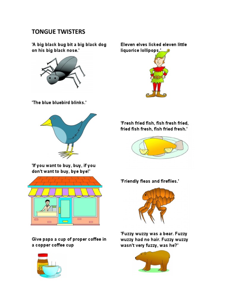 Tongue Twisters | PDF