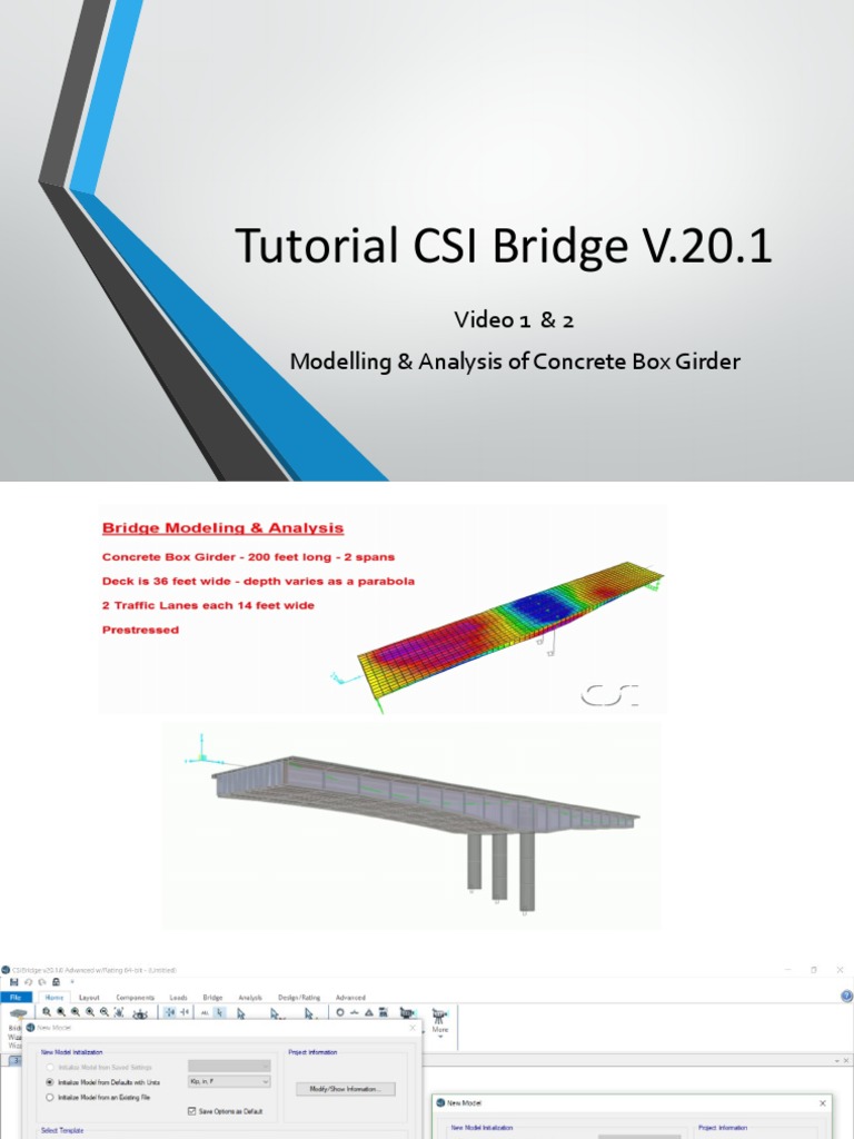 Tutorial CSI Bridge Video 1 & 2 | PDF | Building Engineering | Structural Engineering