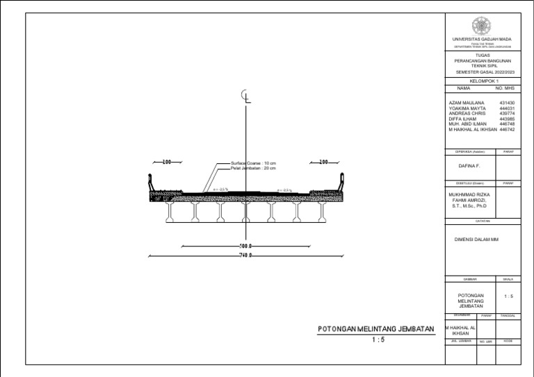 Potongan Melintang Jembatan 1:5 | PDF