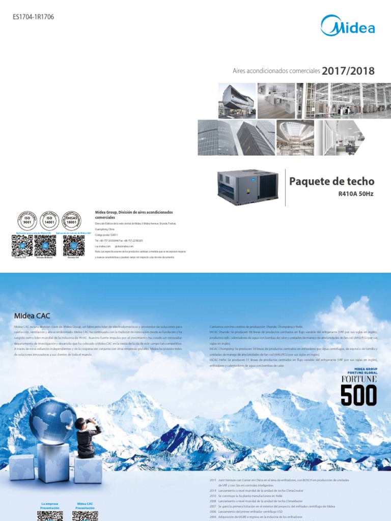 HTTPWWW - Mideacarrier.clproductosassets Es1704 1r1707 Midea Rooftop ...