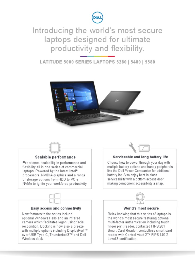 Latitude 5280 5480 5580 Spec Sheet | Download Free PDF | Solid State ...