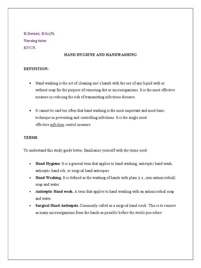 Hand Hygiene Techniques and Guidelines | PDF | Hand Washing | Hygiene