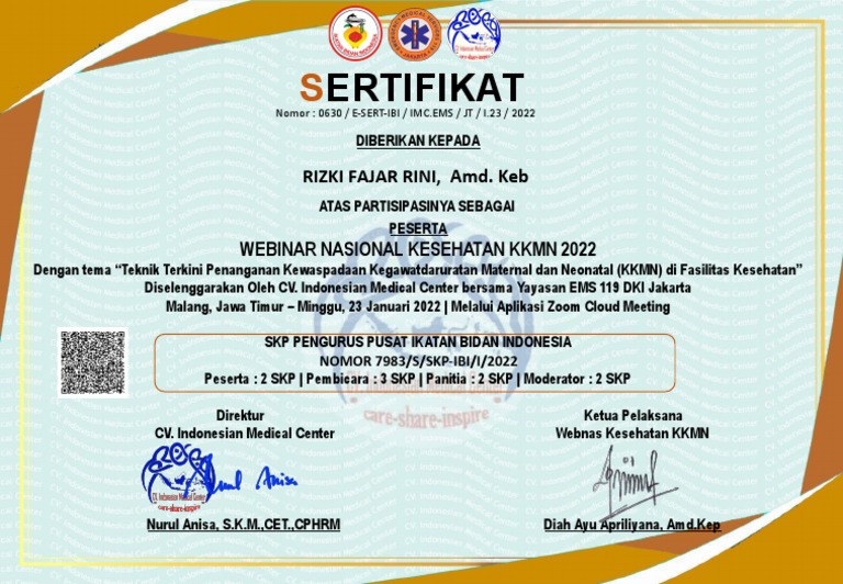 Sertifikat RIZKI | PDF