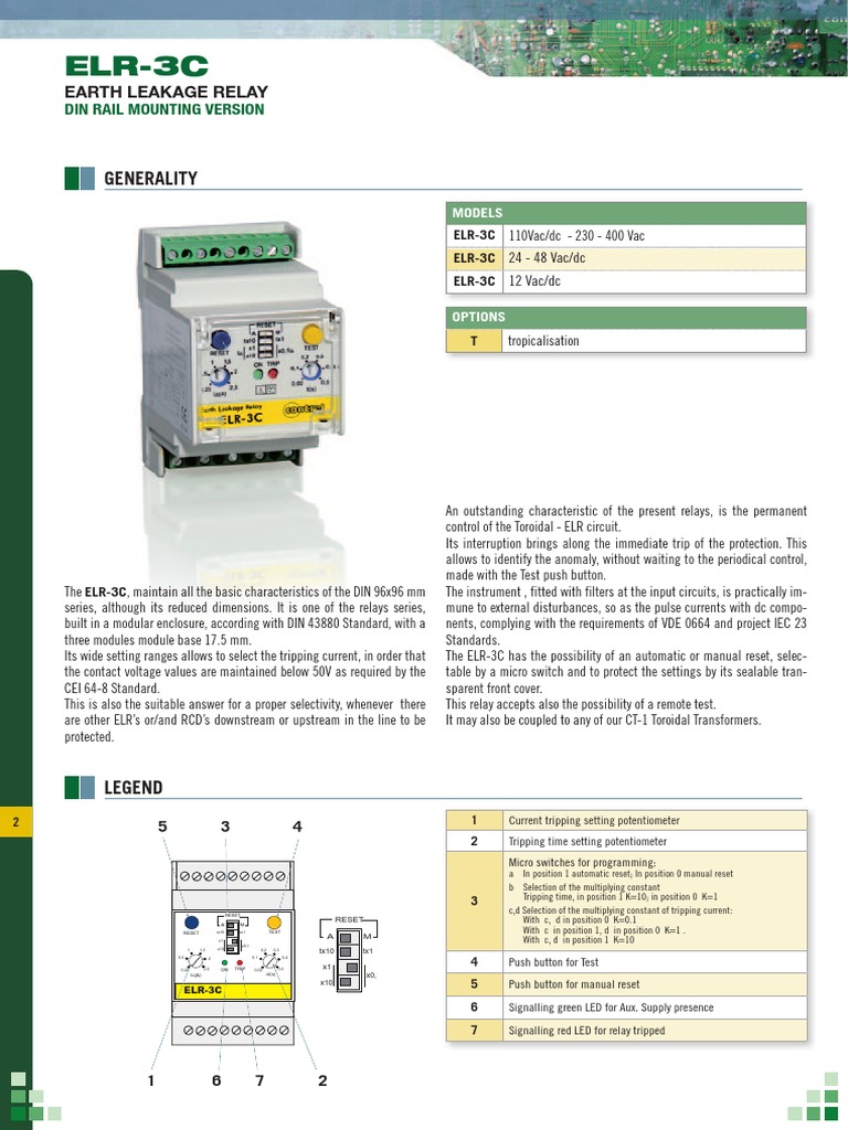Elr Elrc 3c Manual | PDF | Alternating Current | Relay