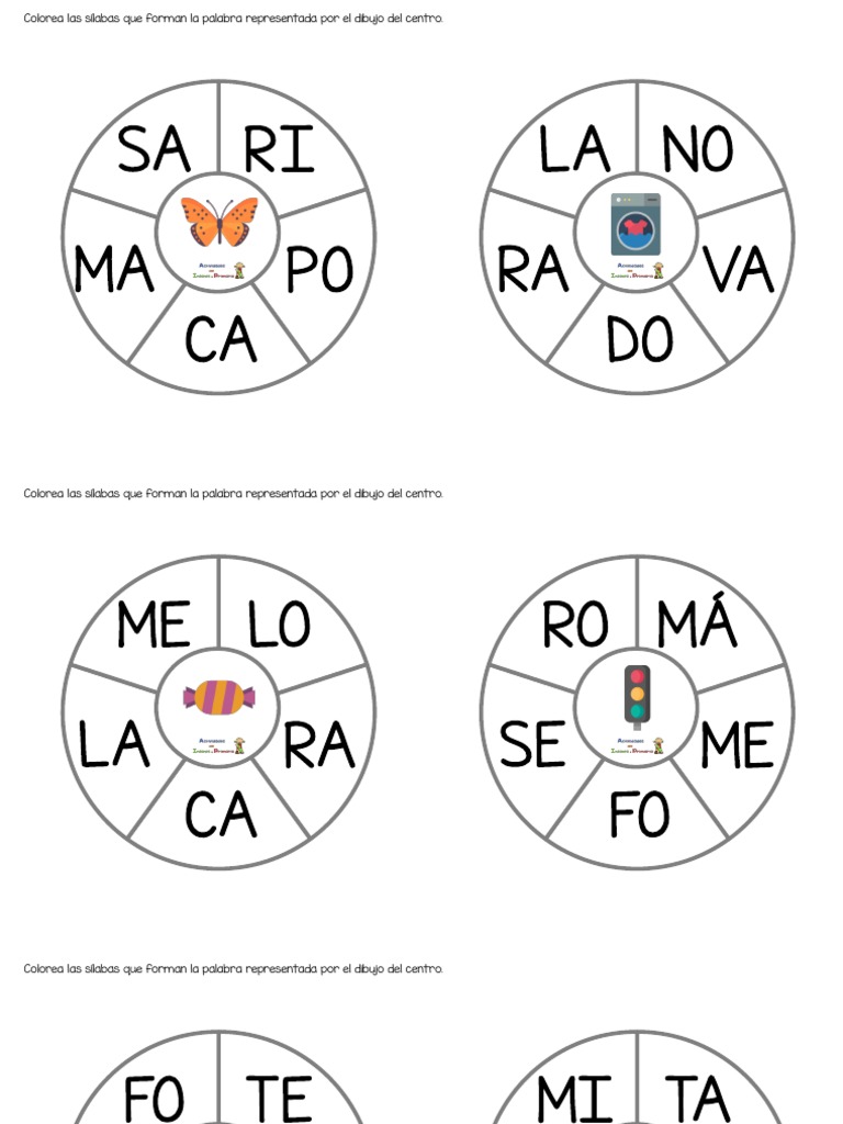 ruletas-palabras-4-silabas | PDF