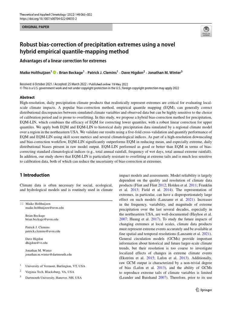 Robust Bias Correction Of Precipitation Extremes Using A Novel Hybrid Empirical Quantile Mapping