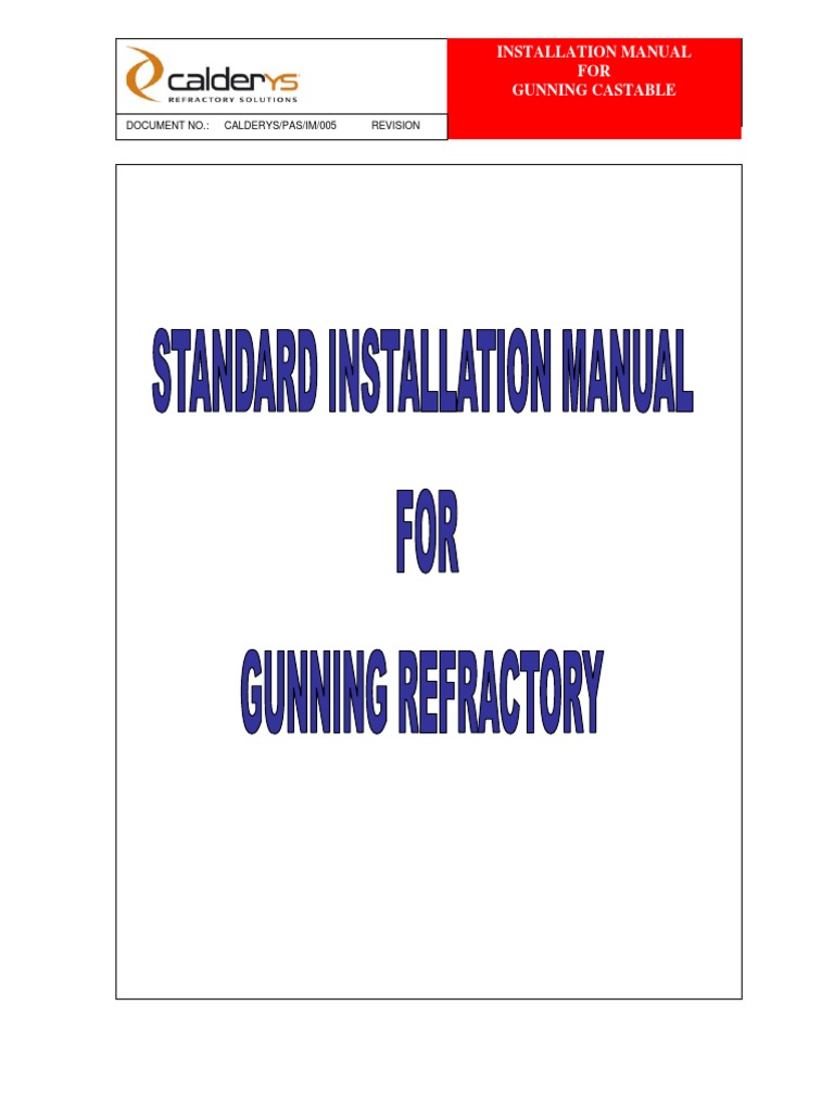 005 Installation Manual of Gunning Refractory - R0 | PDF | Refractory ...
