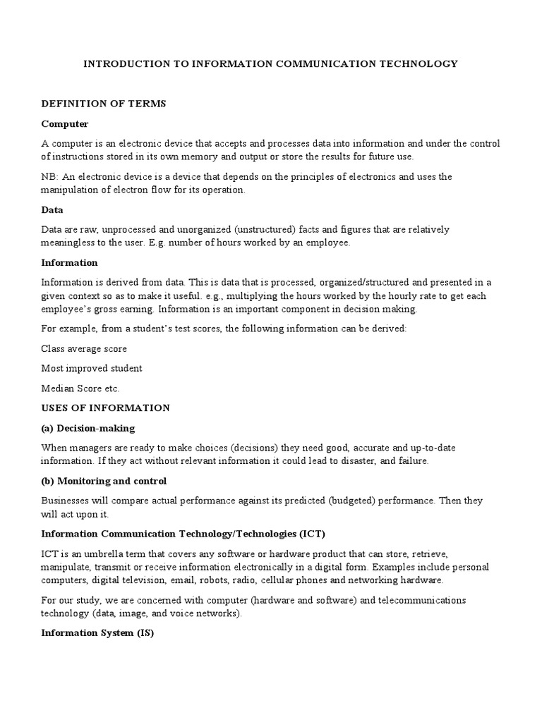 ICT Notes | PDF | Computer Data Storage | Computer Monitor ICT Notes | PDF | Computer Data Storage | Computer Monitor
