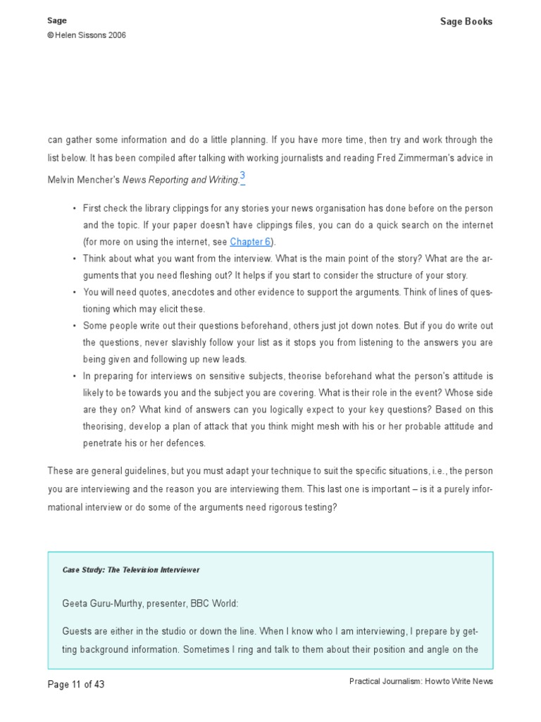 Practical Journalism - Interviews 11 43 | PDF | Ellipsis | News