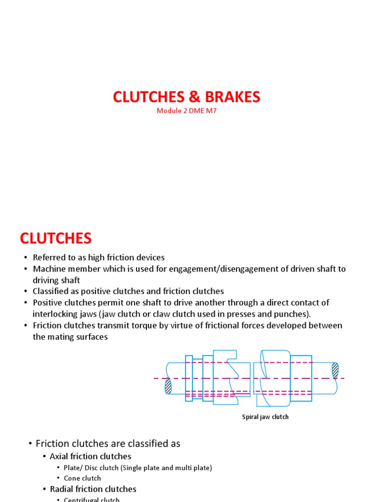 Clutches and Brakes | PDF | Clutch | Friction