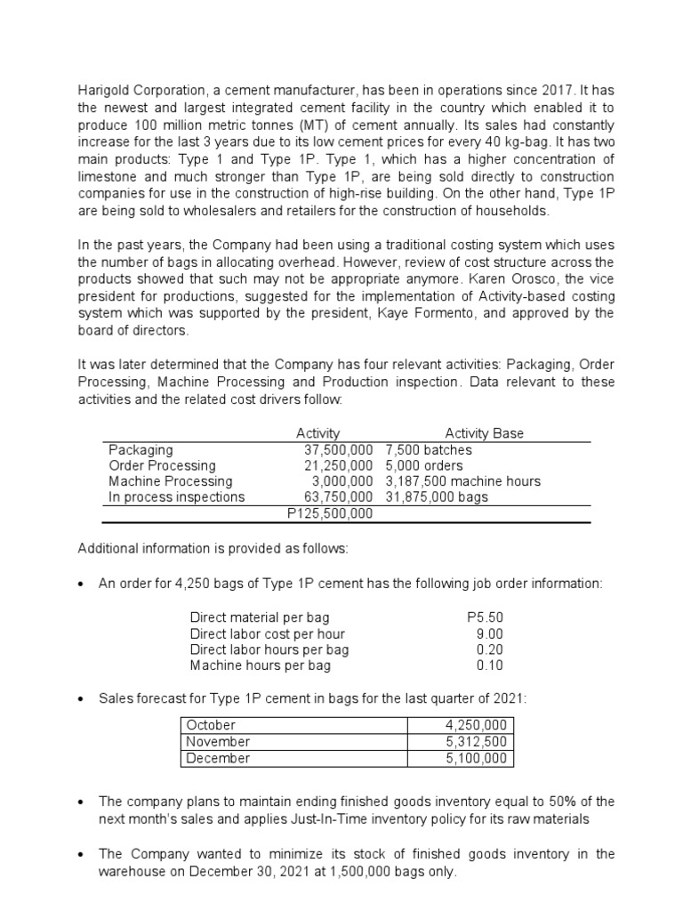 MS06-04-Budgeting-Harigold | PDF | Inventory | Cement